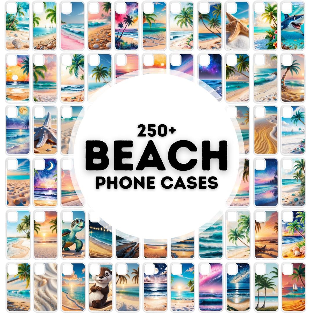 250 Beach Phone Case Sublimation Designs, Phone Case Png Bundle ...