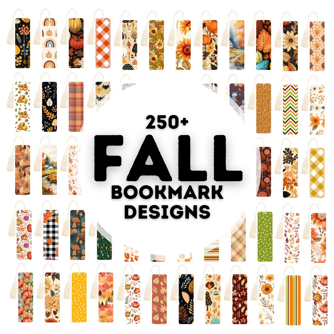 250+ Fall Bookmark Sublimation Designs, Bookmark Bundle, Bookmark Png ...