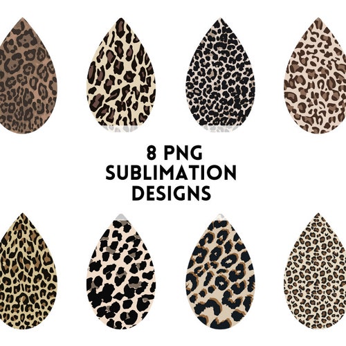 Leopard Earring Sublimation Designs Teardrop Earring Png - Etsy