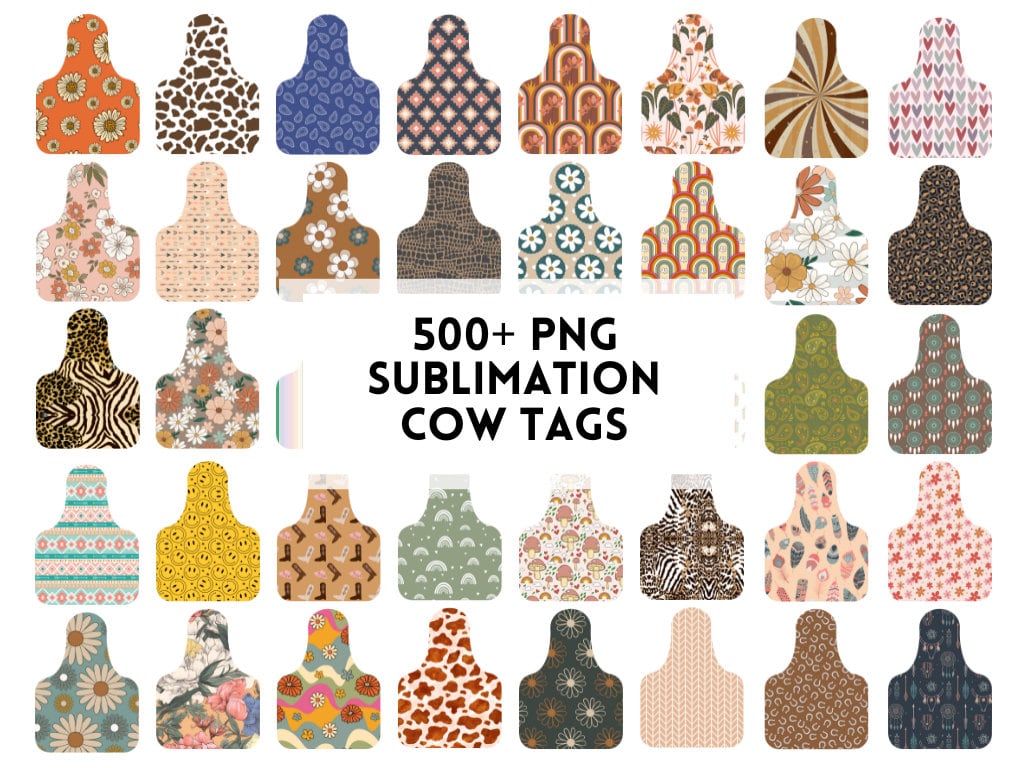 500+ Cow Tag Sublimation Designs Png, Cattle Tag Sublimation Designs ...