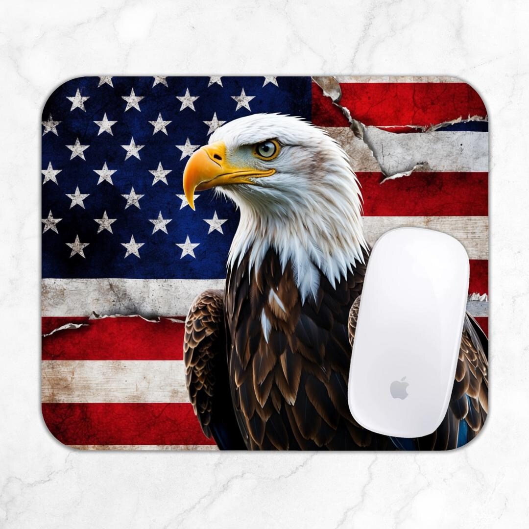 Eagle American Flag Mouse Pad Sublimation Designs Png, Mouse Pad ...