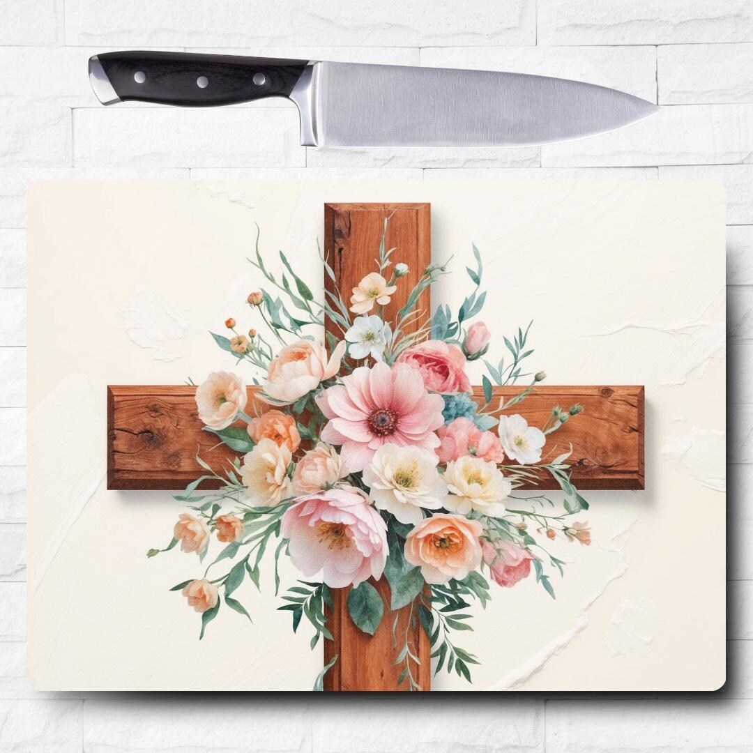 Cross Easter Cutting Board Sublimation Design Png, Cutting Board ...