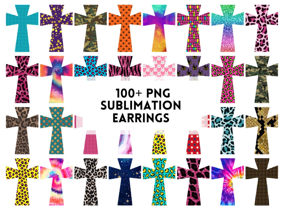 100+ Cross Earring Design Template Bundle, Sublimation Earring Blanks ...