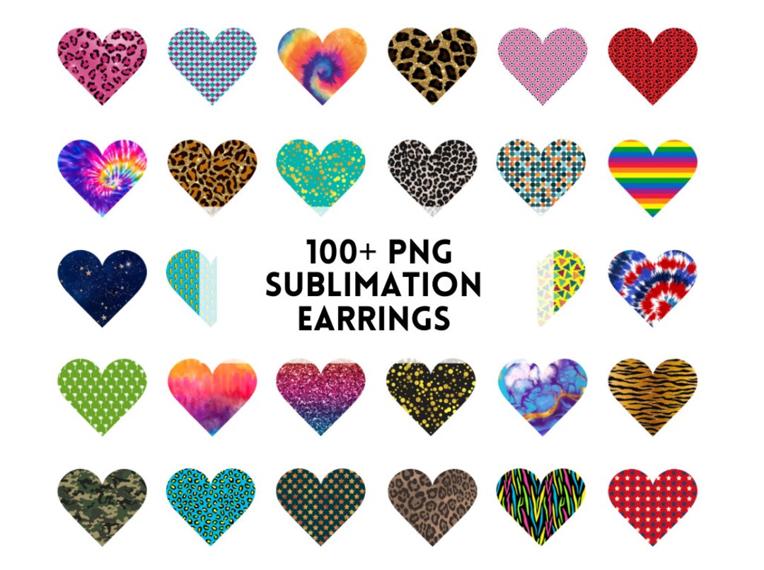 100+ Heart Earring Design Template Bundle, Sublimation Earring Blanks ...