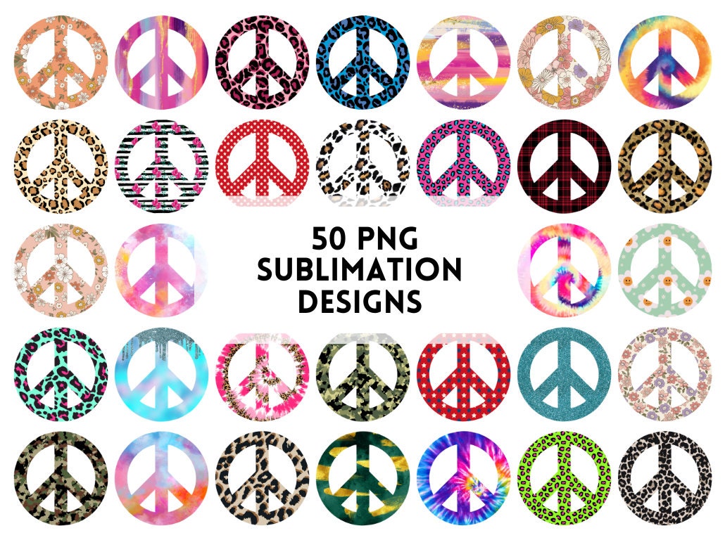 Peace Sign Png, Peace Sign Sublimation Designs, Peace Sign Bundle ...