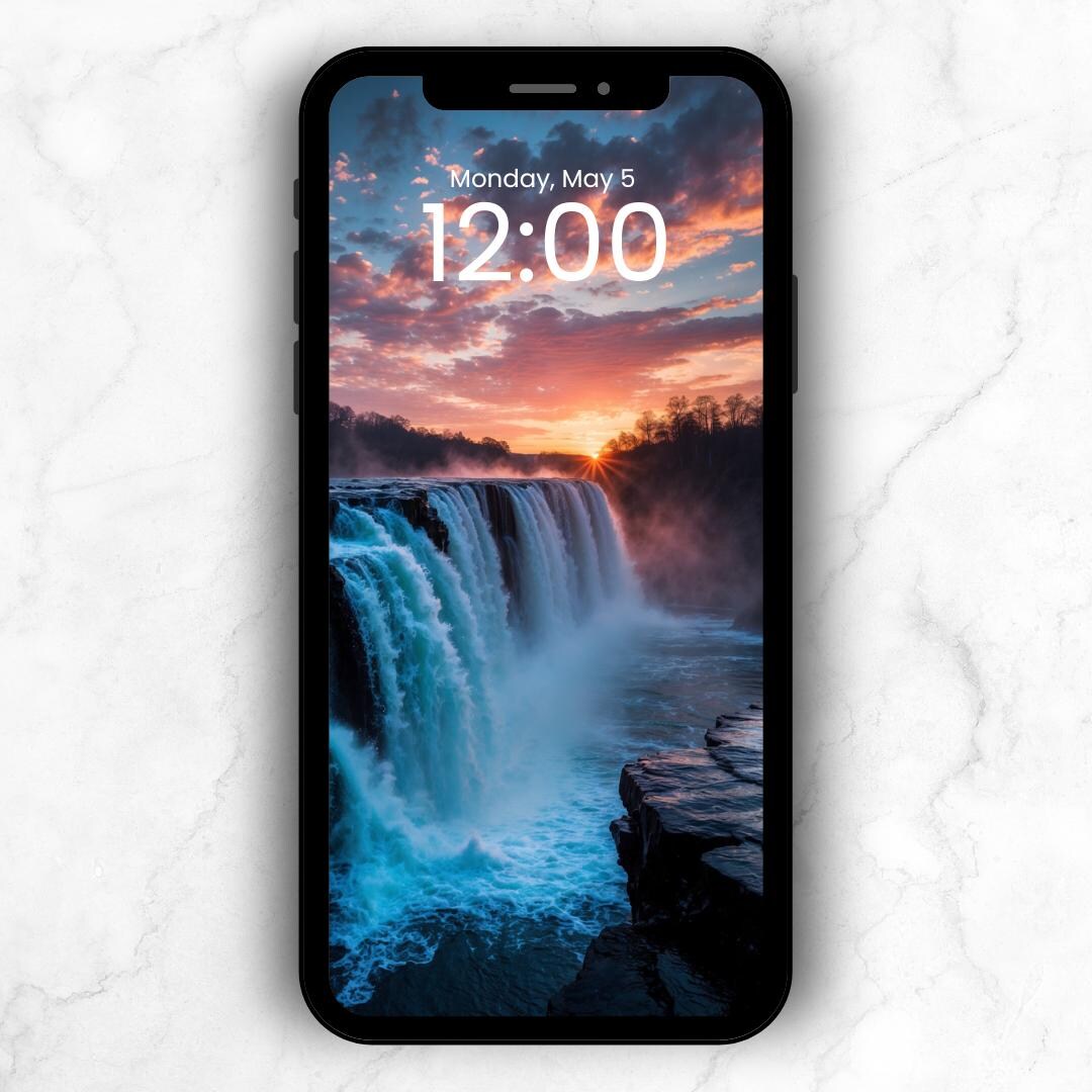 Waterfall Phone Wallpaper Design, Phone Lock Screen, Phone Wallpaper ...