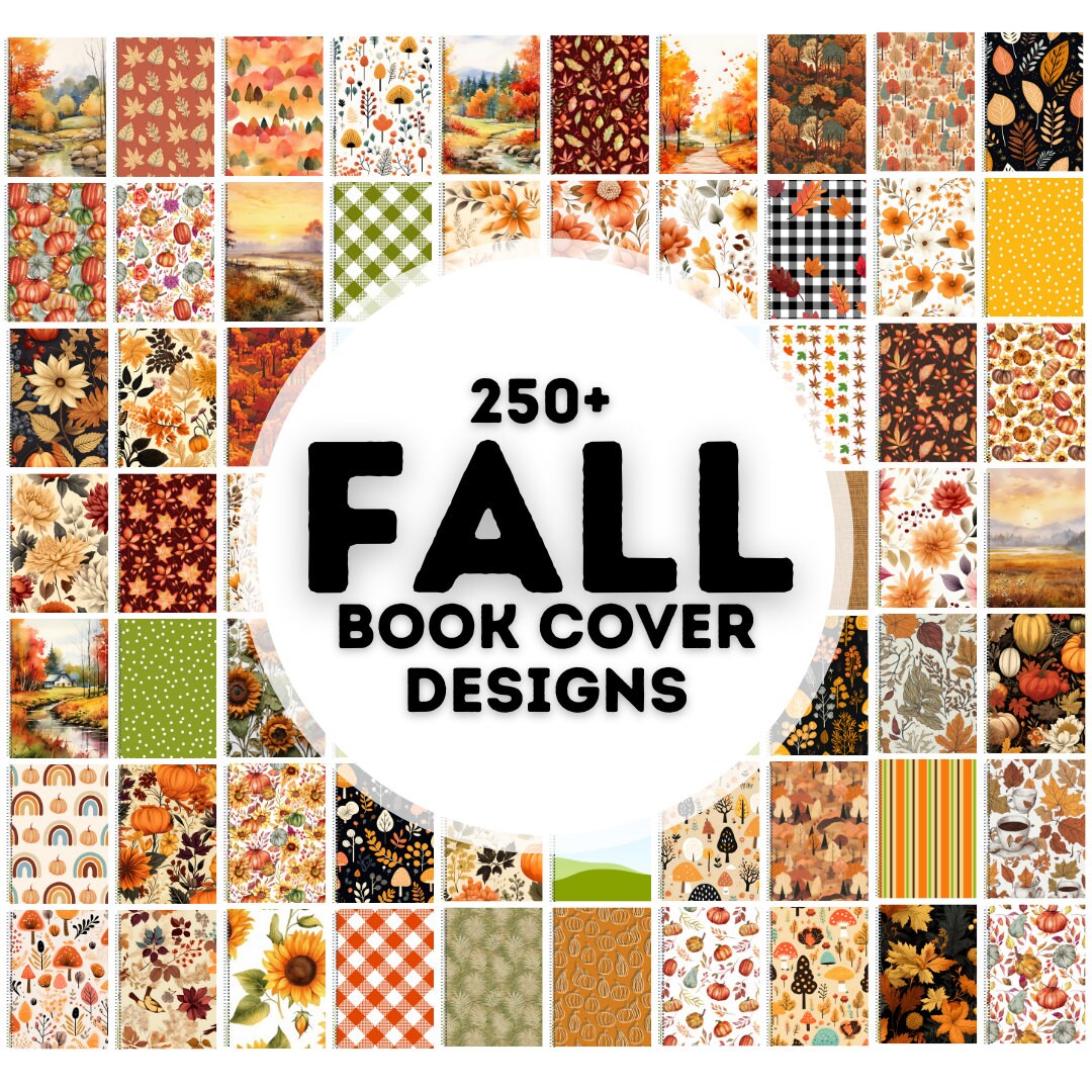 250+ Fall Book Cover Sublimation Designs, Book Cover Bundle, Book Cover ...