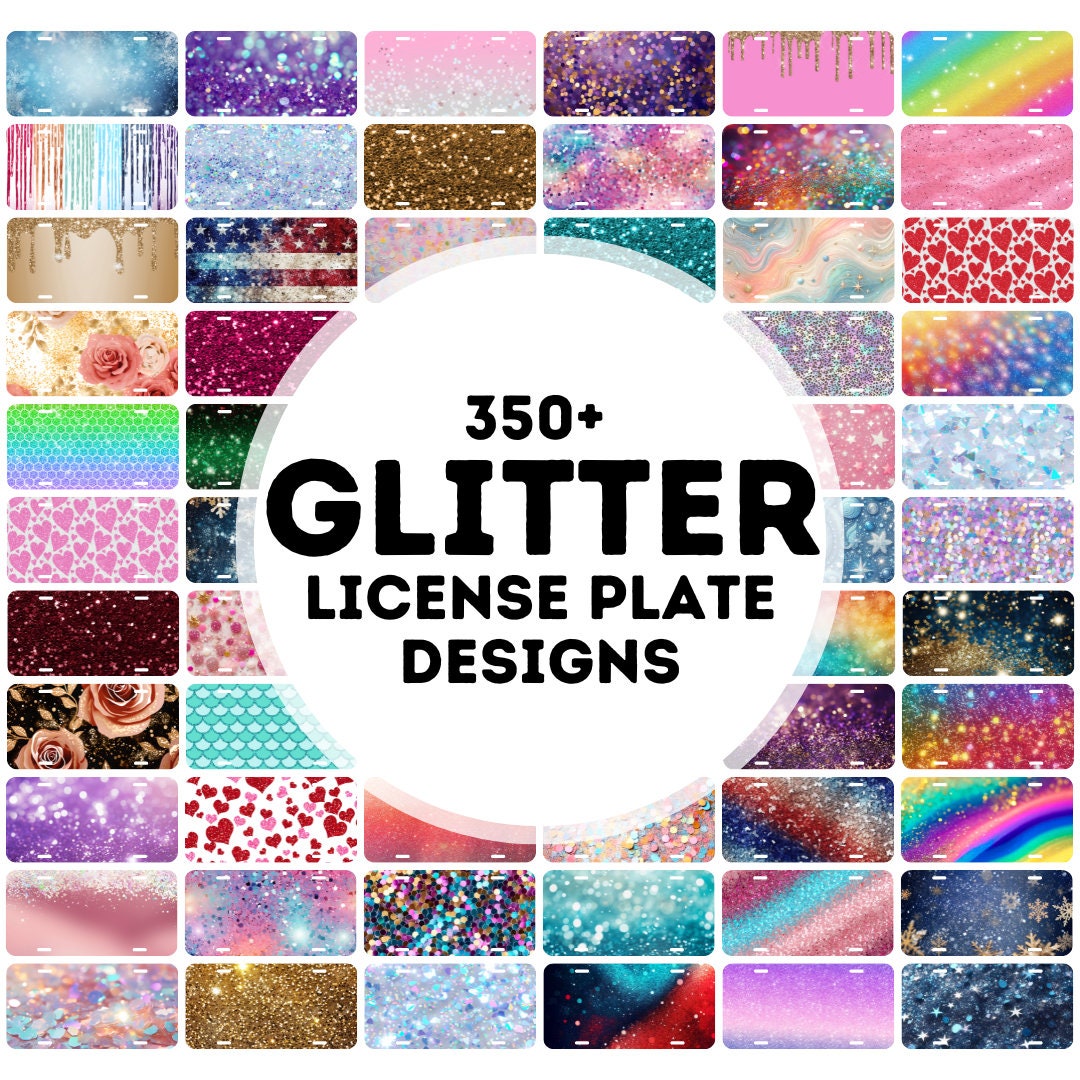 350+ Glitter License Plate Sublimation Designs Png, License Plate ...