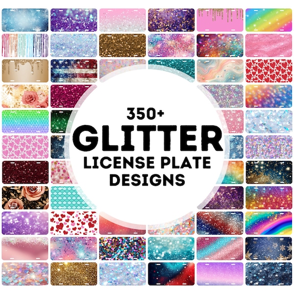 350 Glitter License Plate Sublimation Designs Png, License Plate ...