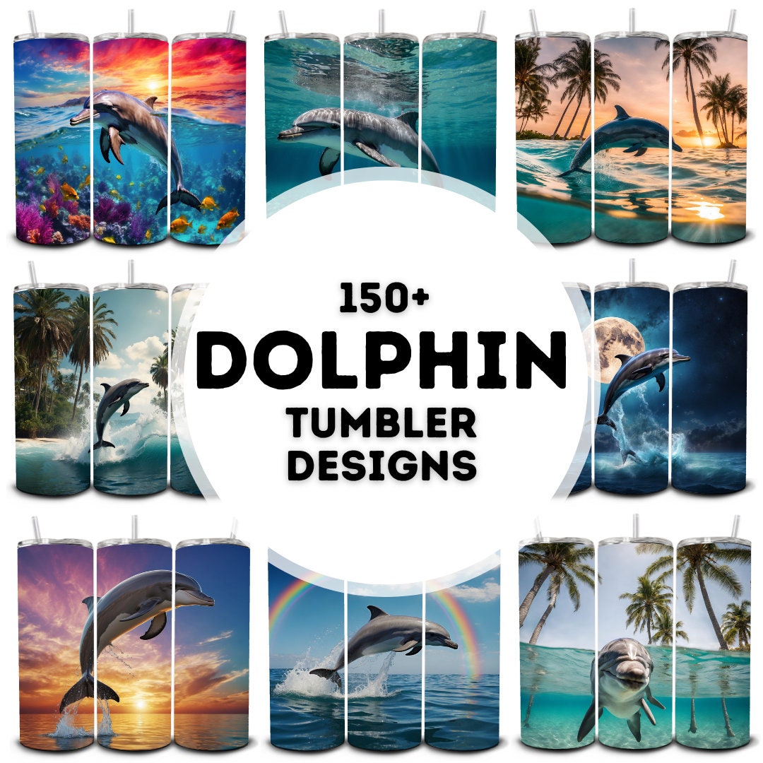 150+ Dolphin Tumbler Sublimation Designs, Tumbler Wrap Bundle, Designs ...