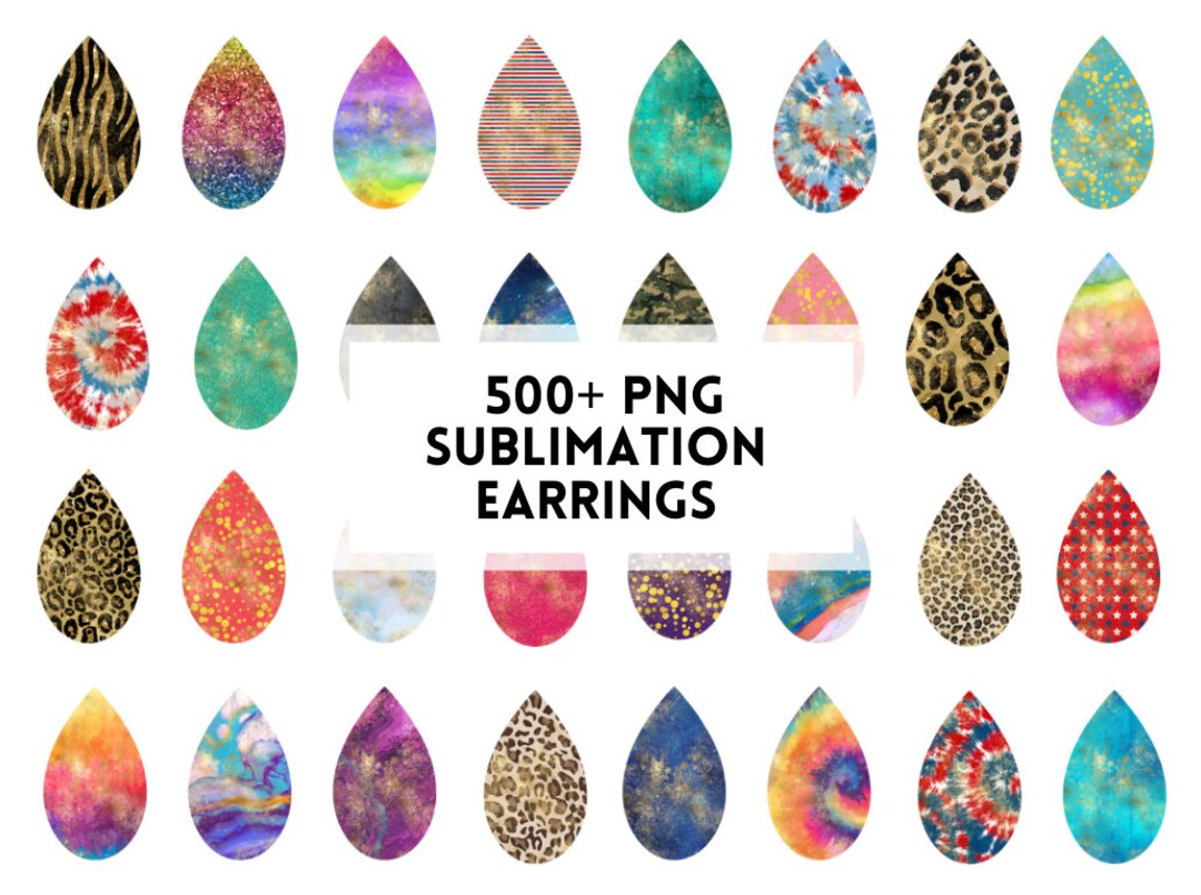 500+ Sublimation Earring Designs Template Bundle, Sublimation Earring ...
