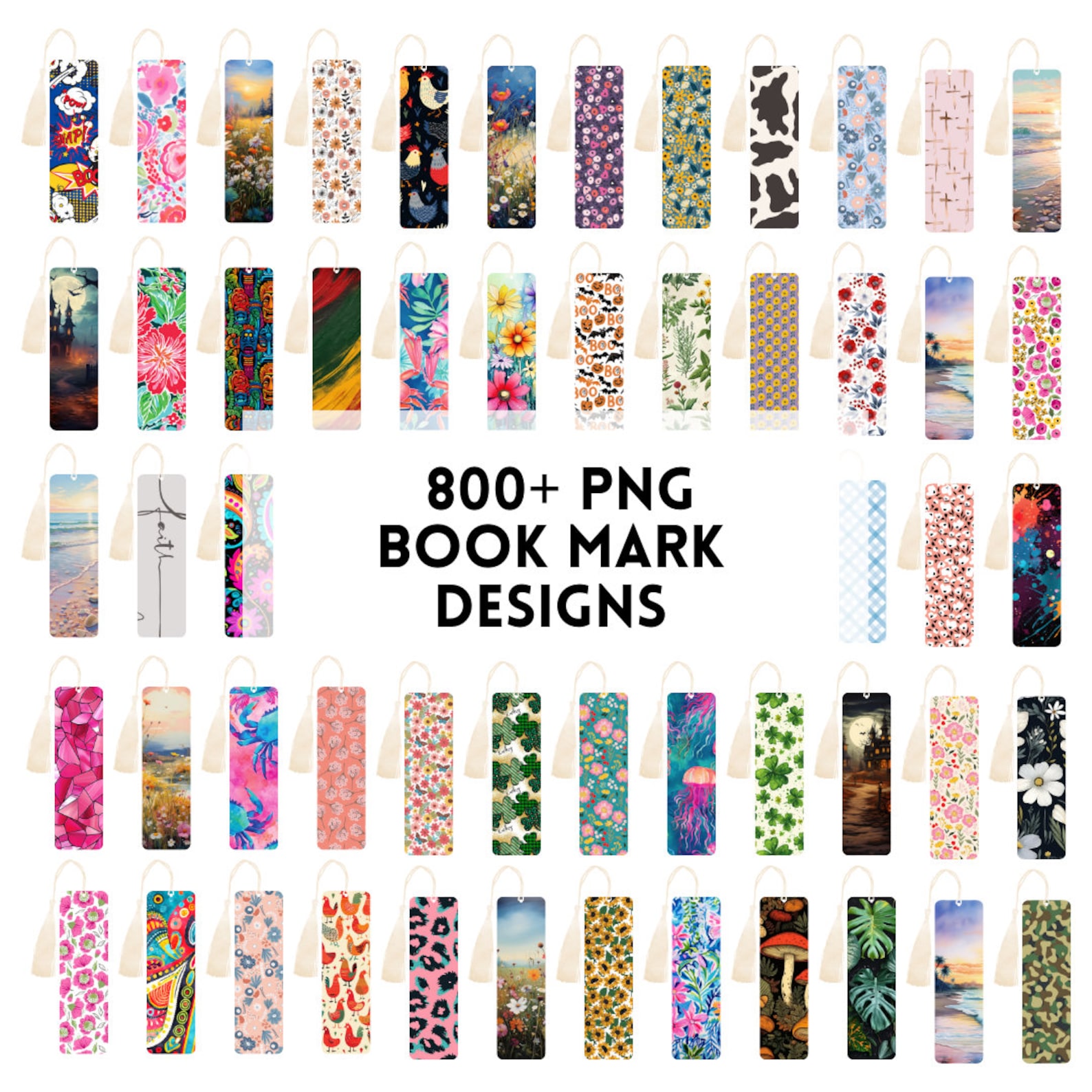 800+ Bookmark Sublimation Designs, Bookmark Bundle, Bookmark Png ...