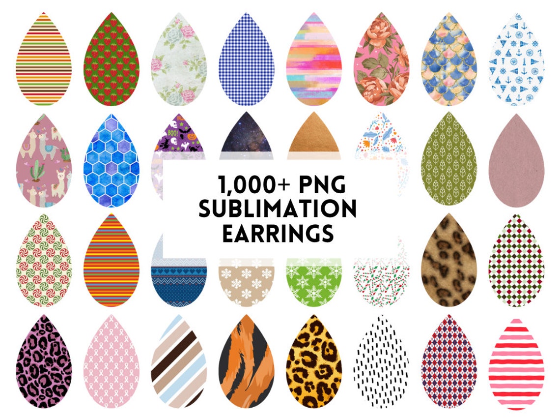 1000+ Sublimation Earring Designs Template Bundle, Sublimation Earring ...
