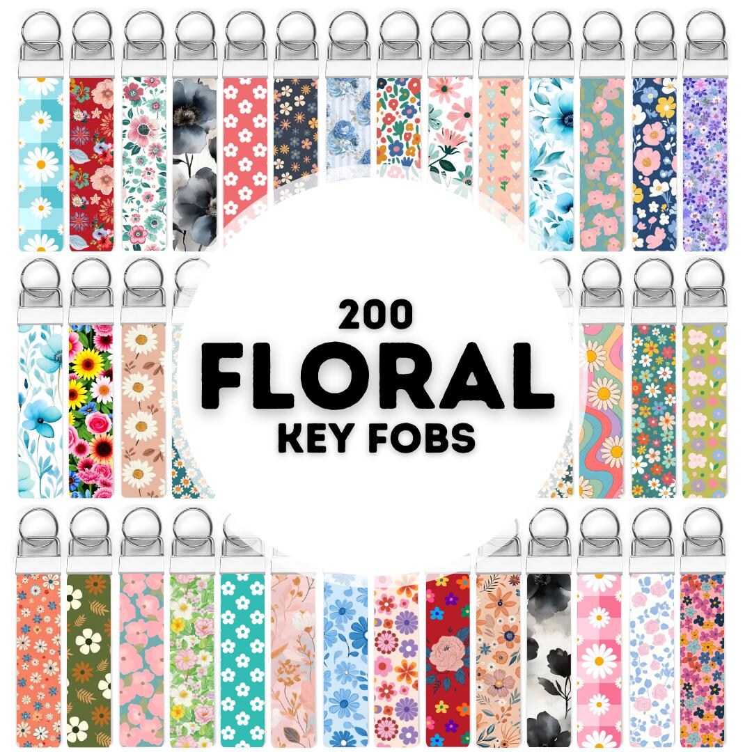 200 Floral Key Fob Sublimation Designs Png, Key Fob Sublimation Design ...
