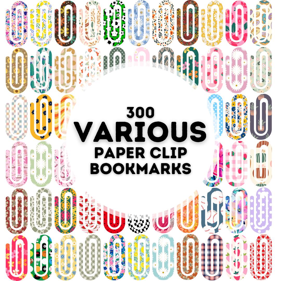 300 Various Paper Clip Book Mark Sublimation Design, Paper Clip Book ...