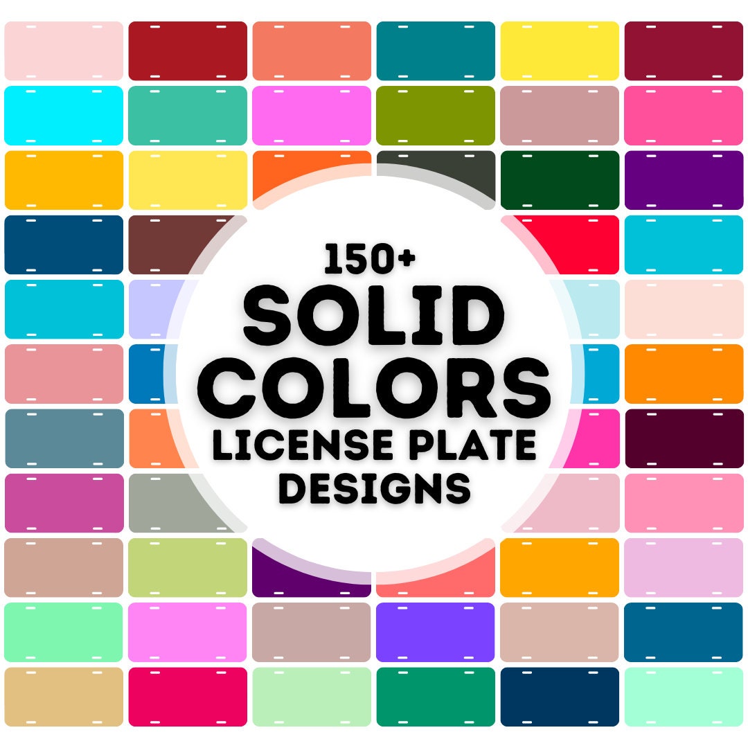 150+ Solid Colors License Plate Sublimation Designs Png, License Plate ...