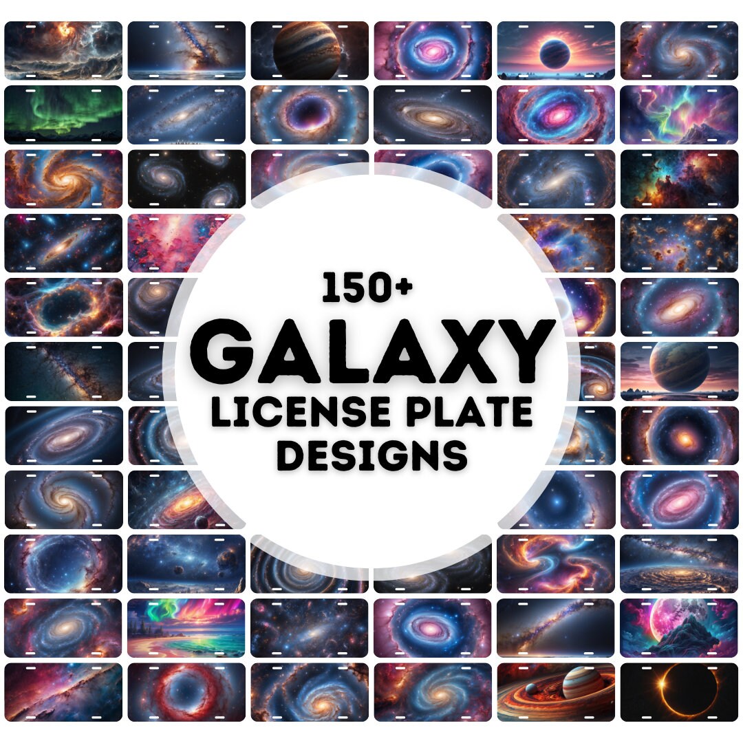 150+ Galaxy License Plate Sublimation Designs Png, License Plate ...