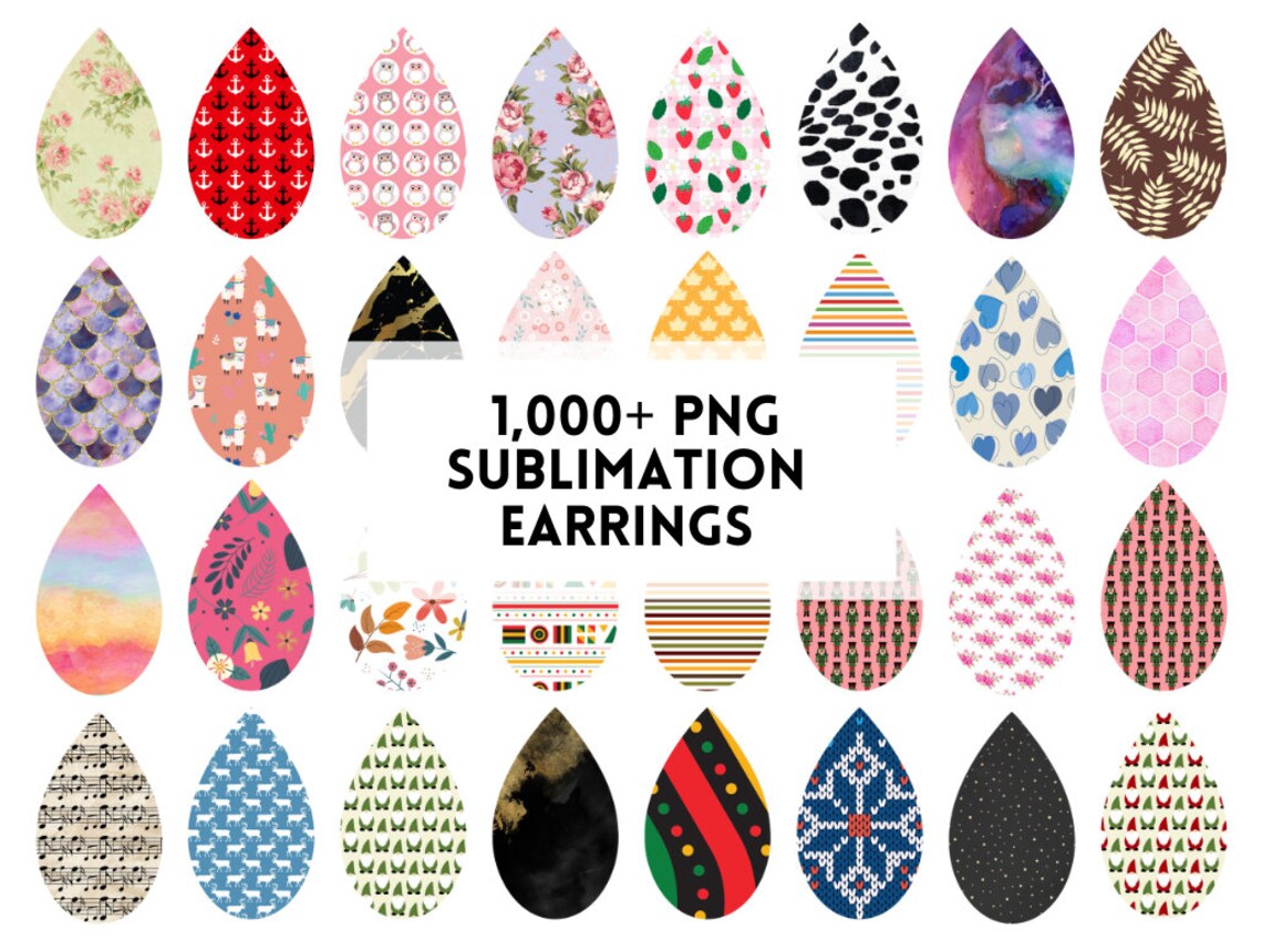 1000 Sublimation Earring Designs Template Bundle Sublimation - Etsy