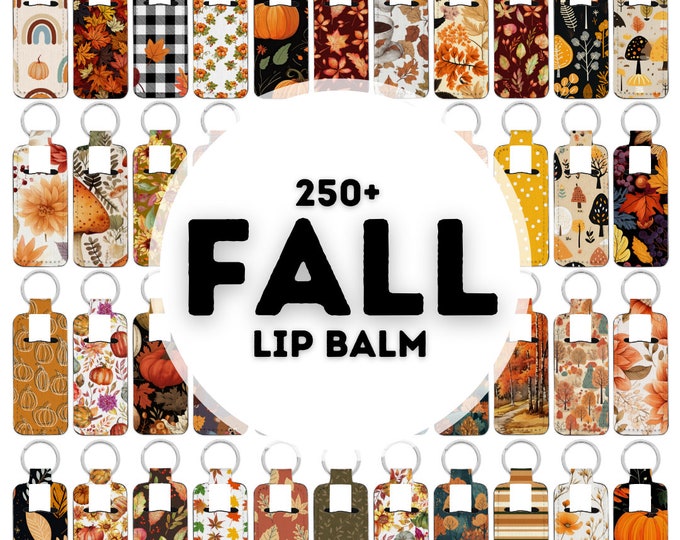 250 Fall and Autumn Skinny Lip Balm Sublimation Design Bundle, Lip Balm ...