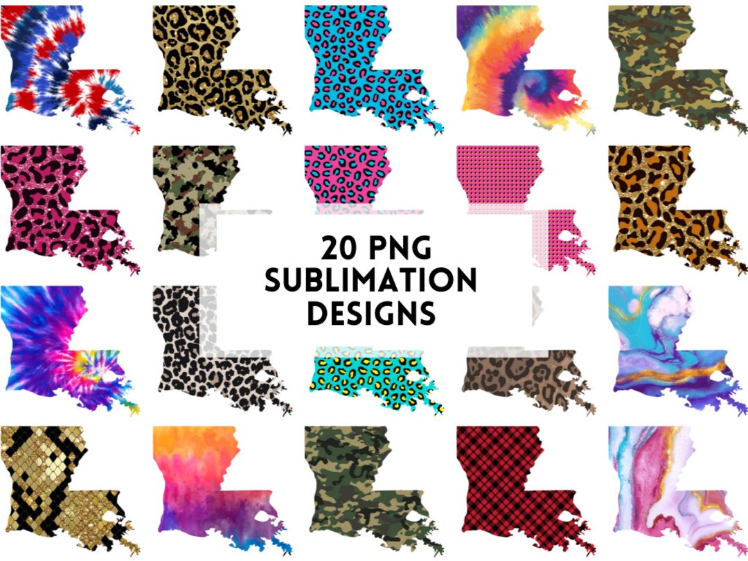 Louisiana Bundle Sublimation Png - Sublimation State Designs ...