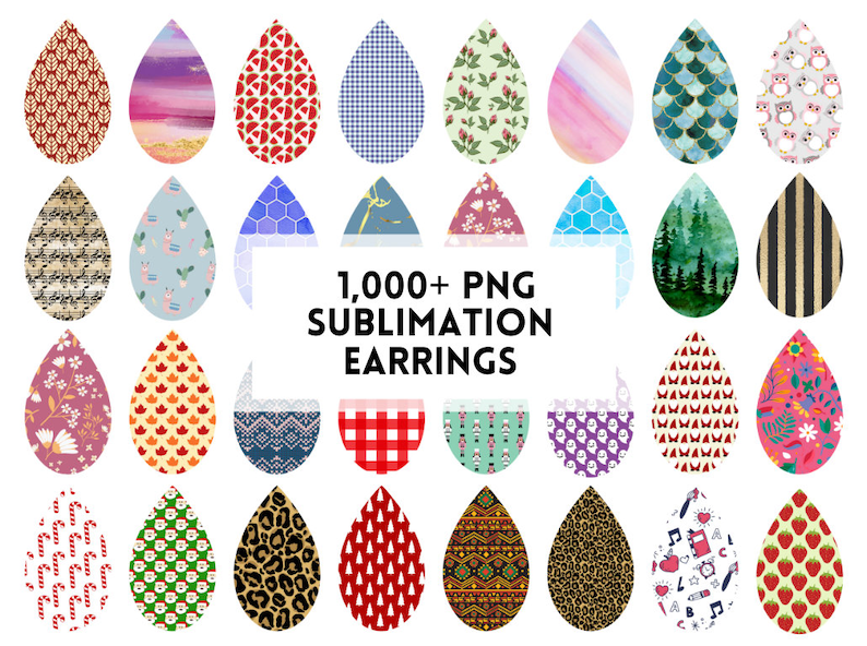1000+ Sublimation Earring Designs Template Bundle, Sublimation Earring ...