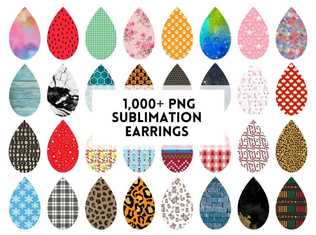 1000+ Sublimation Earring Designs Template Bundle, Sublimation Earring ...