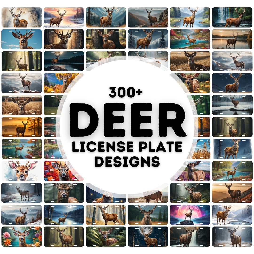 300+ Deer License Plate Sublimation Designs Png, License Plate ...