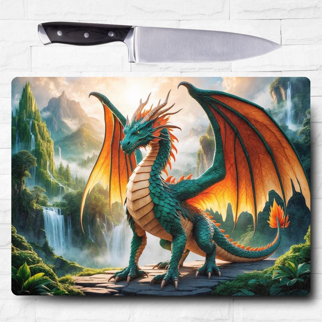 Dragon Cutting Board Sublimation Design Png, Cutting Board Sublimation ...