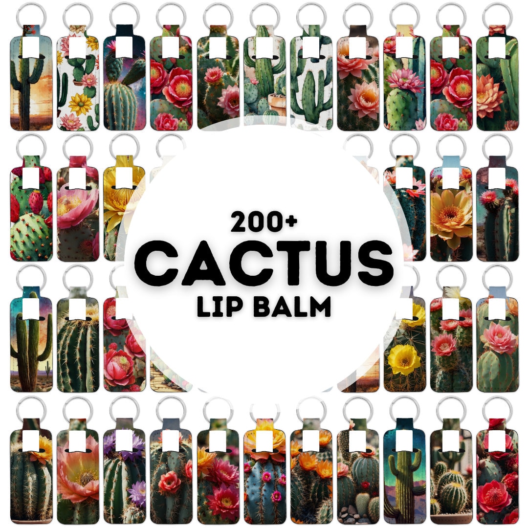 200+ Cactus Skinny Lip Balm Sublimation Design Bundle, Lip Balm Bundle ...