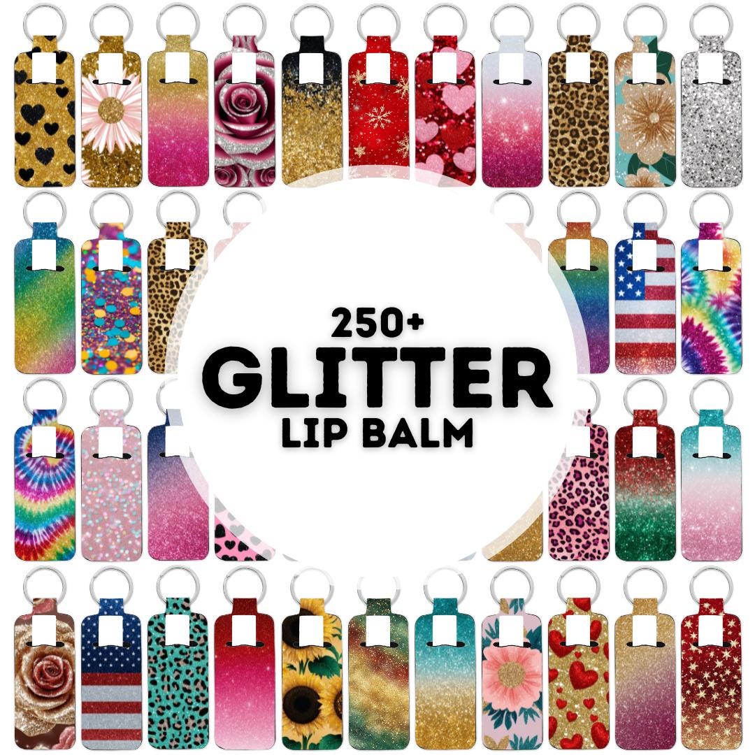 250 Glitter Skinny Lip Balm Sublimation Design Bundle, Lip Balm Bundle ...