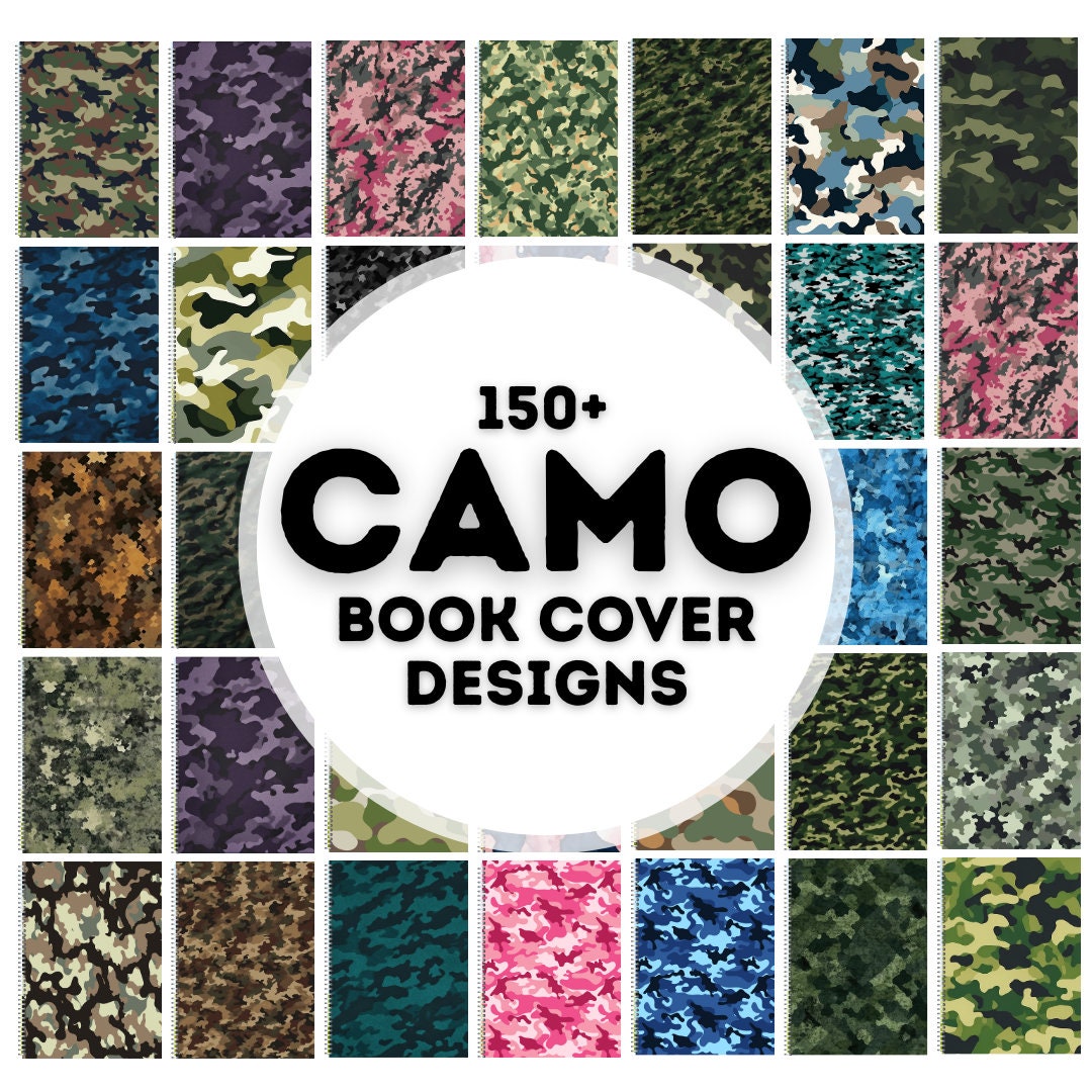 150 Camo Book Cover Sublimation Designs, Book Cover Bundle, Book Cover ...