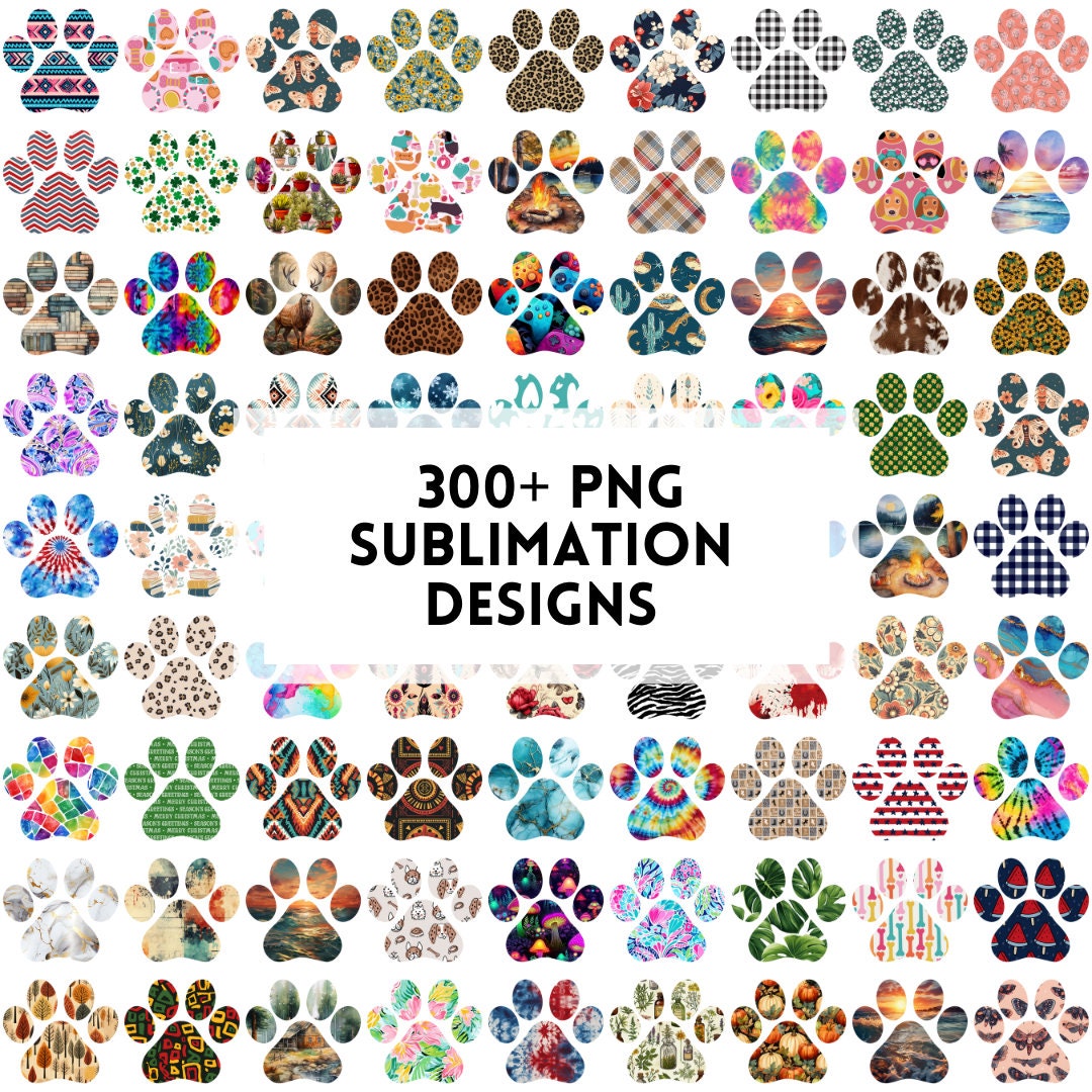 300+ Dog Paw Sublimation Bundle Png, Sublimation Designs, Sublimation ...