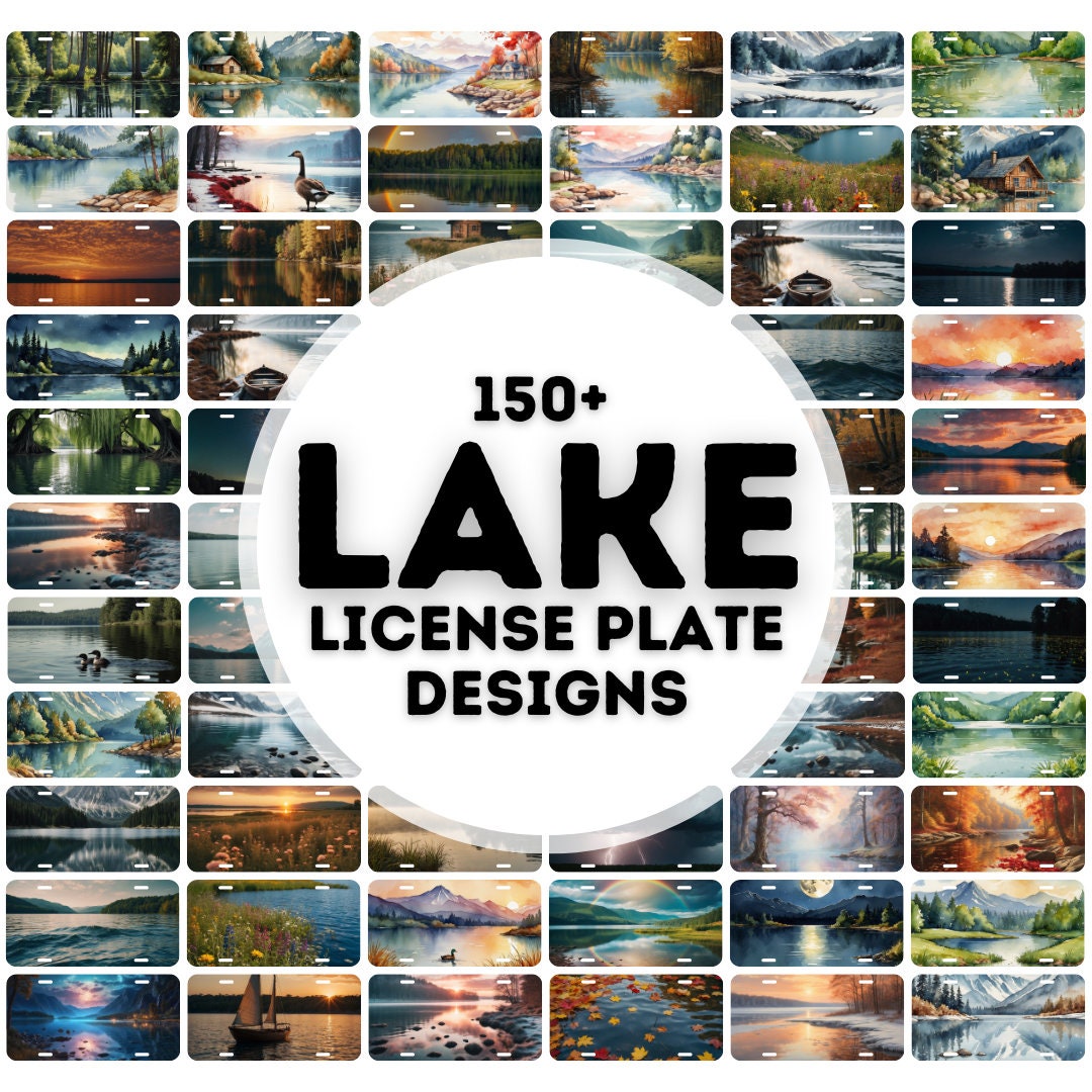 150+ Lake License Plate Sublimation Designs Png, License Plate ...