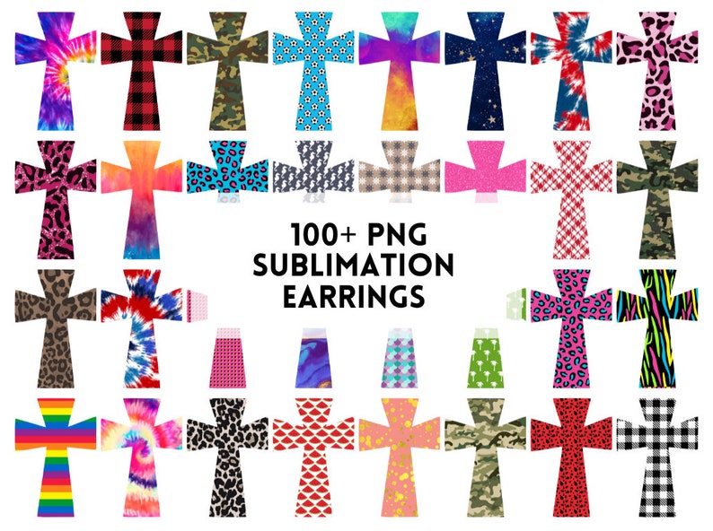 100+ Cross Earring Design Template Bundle, Sublimation Earring Blanks ...