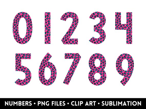Leopard Print Numbers Sublimation Png Sublimation Number - Etsy
