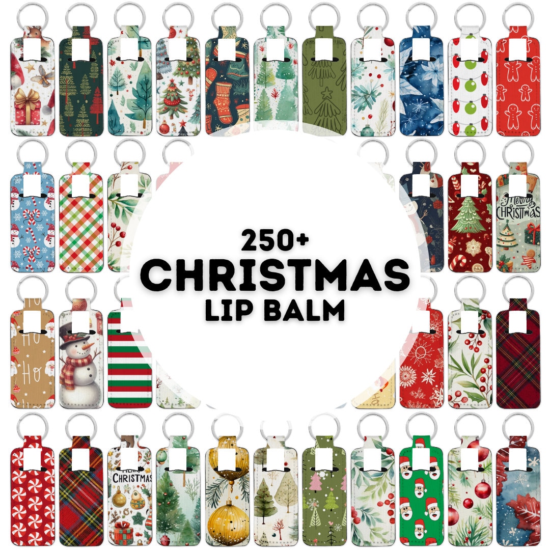 250+ Christmas Skinny Lip Balm Sublimation Design Bundle, Lip Balm ...