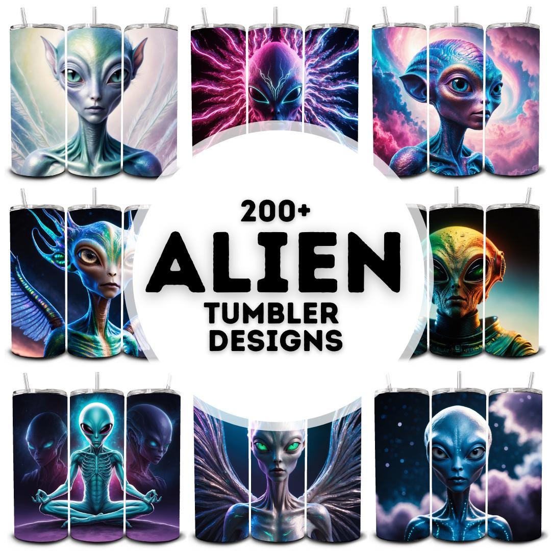 200+ Alien Tumbler Sublimation Designs, Tumbler Wrap Bundle, Designs ...