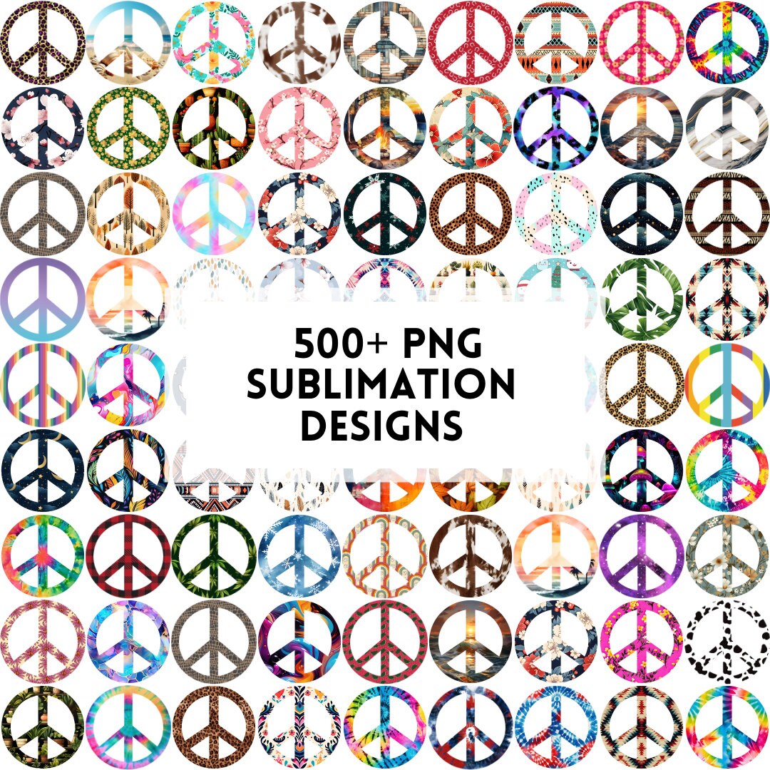 500+ Peace Sign Png, Peace Sign Sublimation Designs, Peace Sign Bundle ...