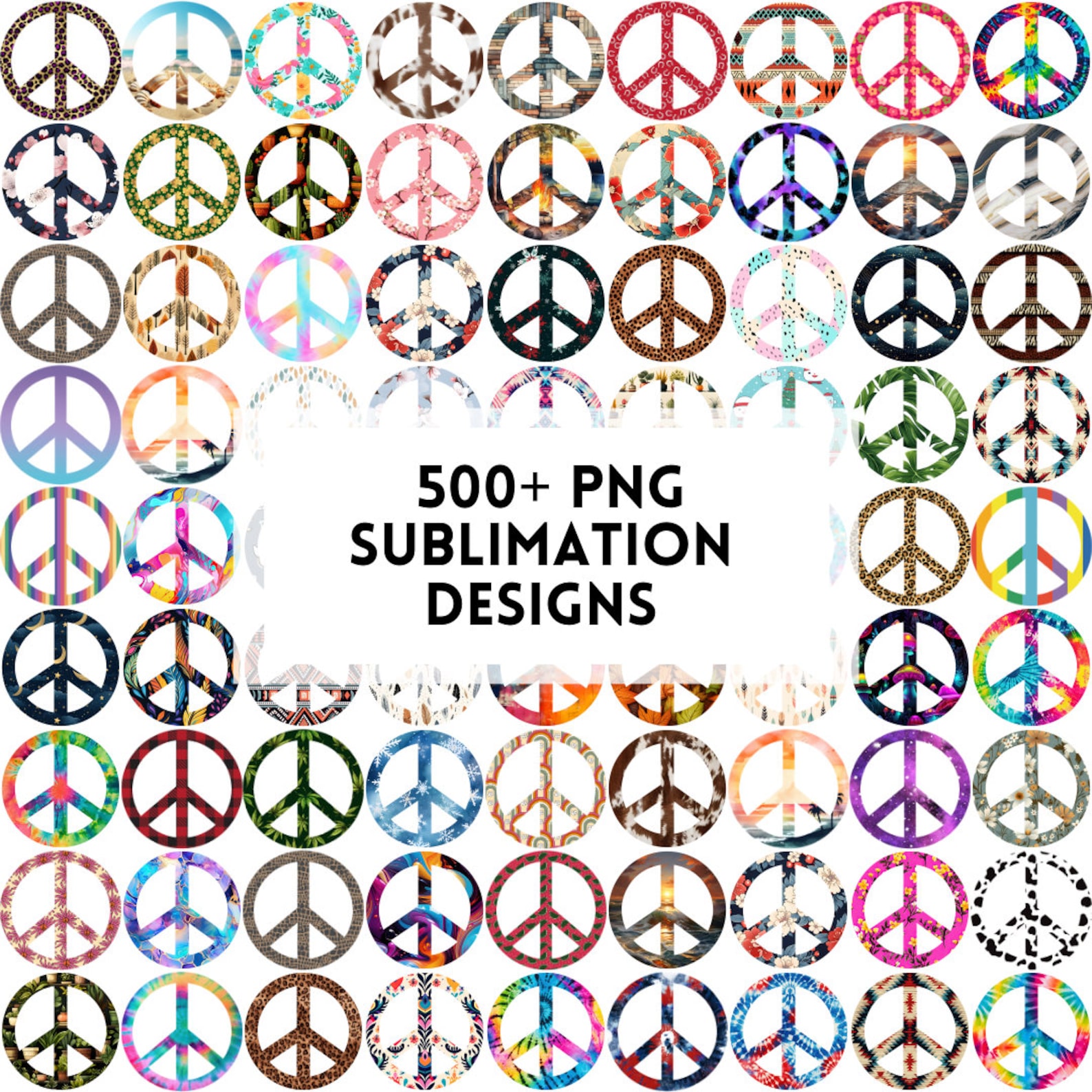 500+ Peace Sign Png, Peace Sign Sublimation Designs, Peace Sign Bundle ...