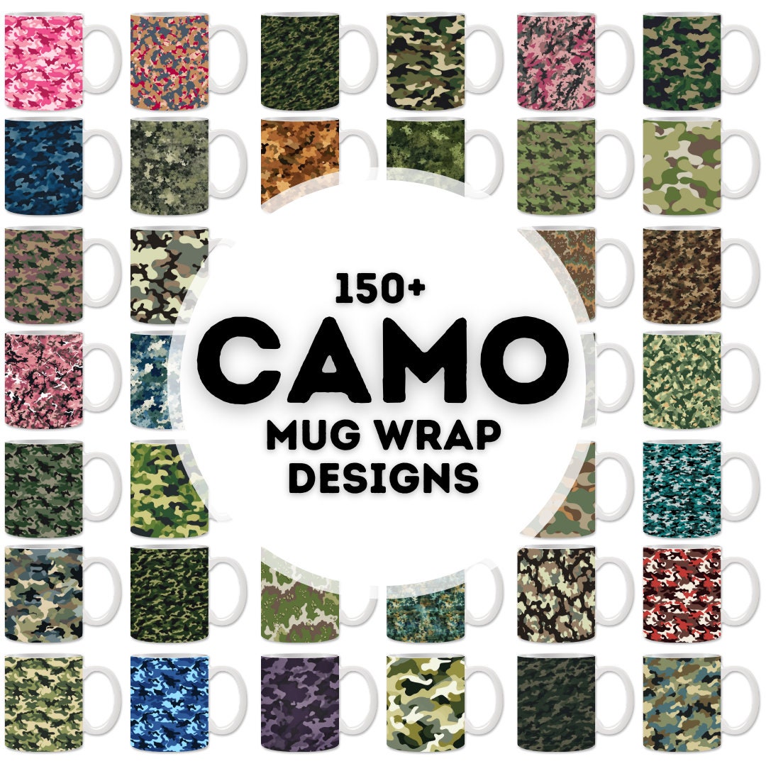 150+ Camo Mug Sublimation Designs, Mug Wrap Bundle, Designs for Mug ...