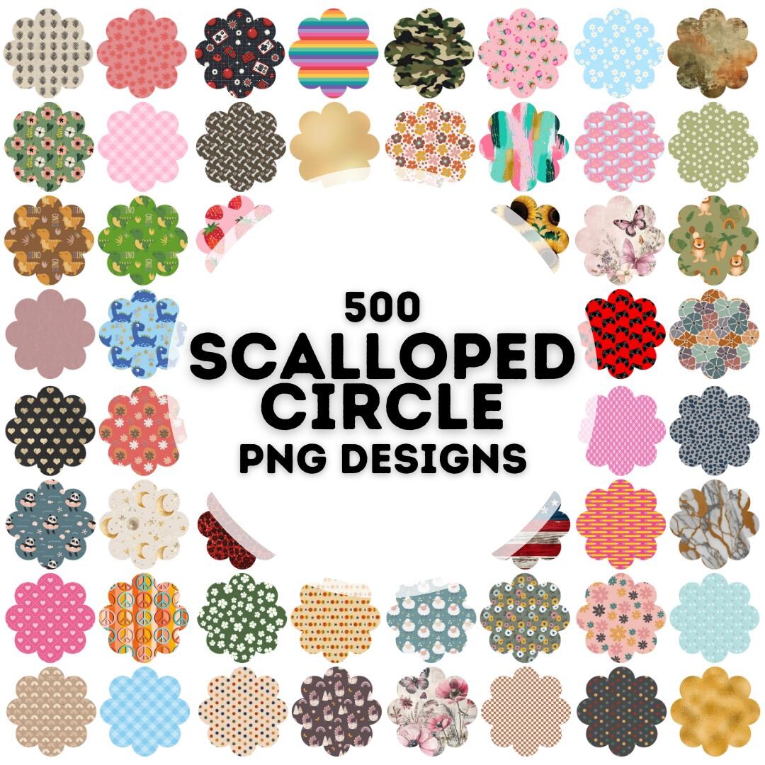 500 Scalloped Circle Png Designs, Gift Tag Png, Png Sublimation Design ...