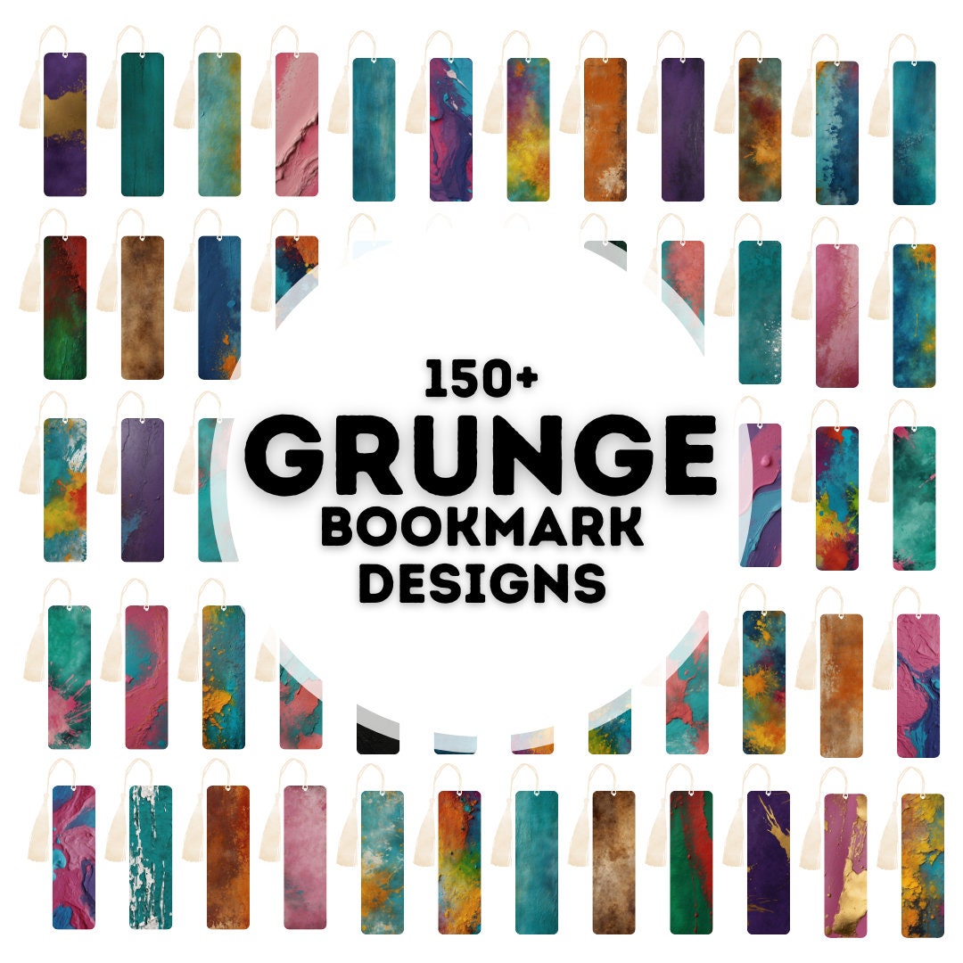 150+ Grunge Bookmark Sublimation Designs, Bookmark Bundle, Bookmark Png ...
