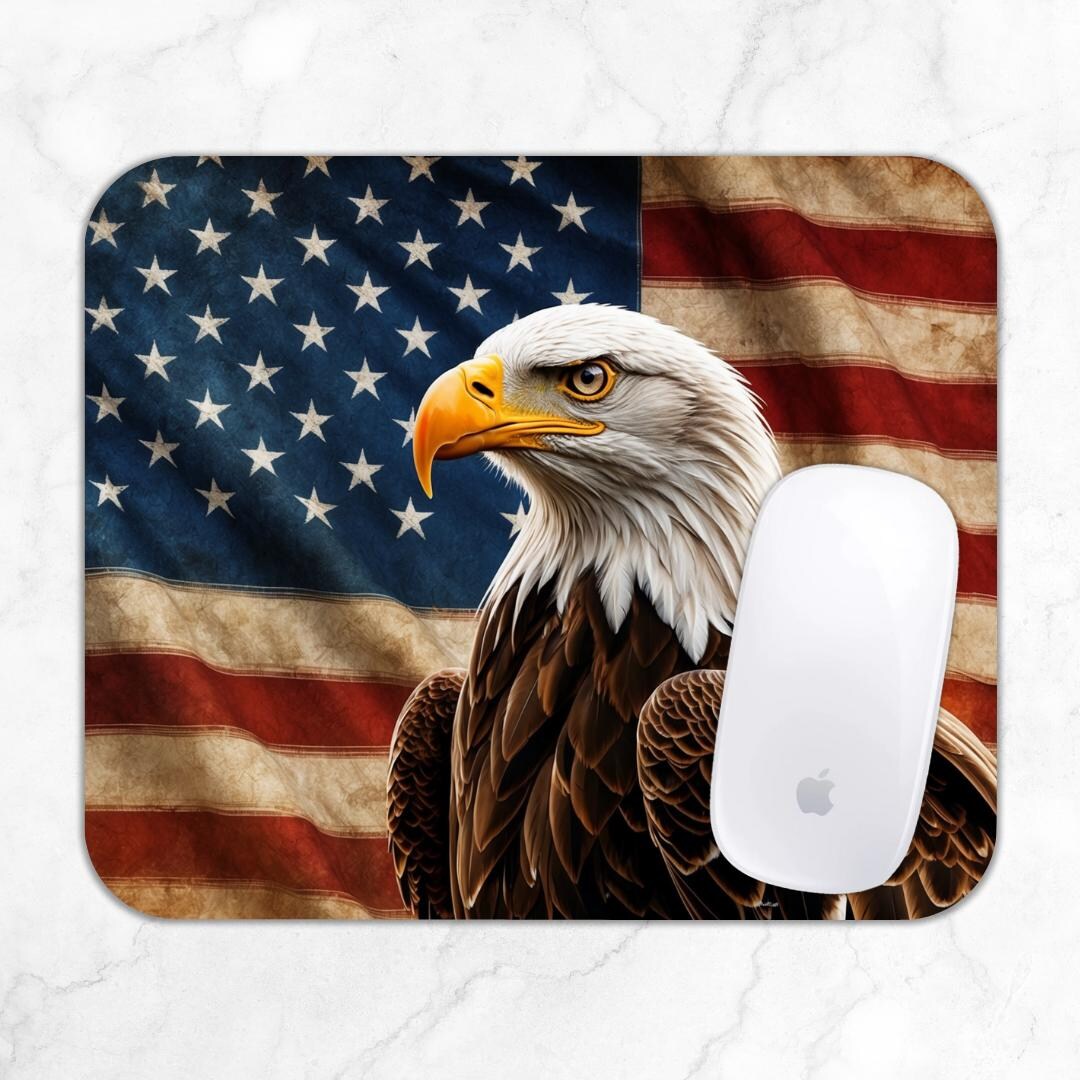 Eagle American Flag Mouse Pad Sublimation Designs Png, Mouse Pad ...