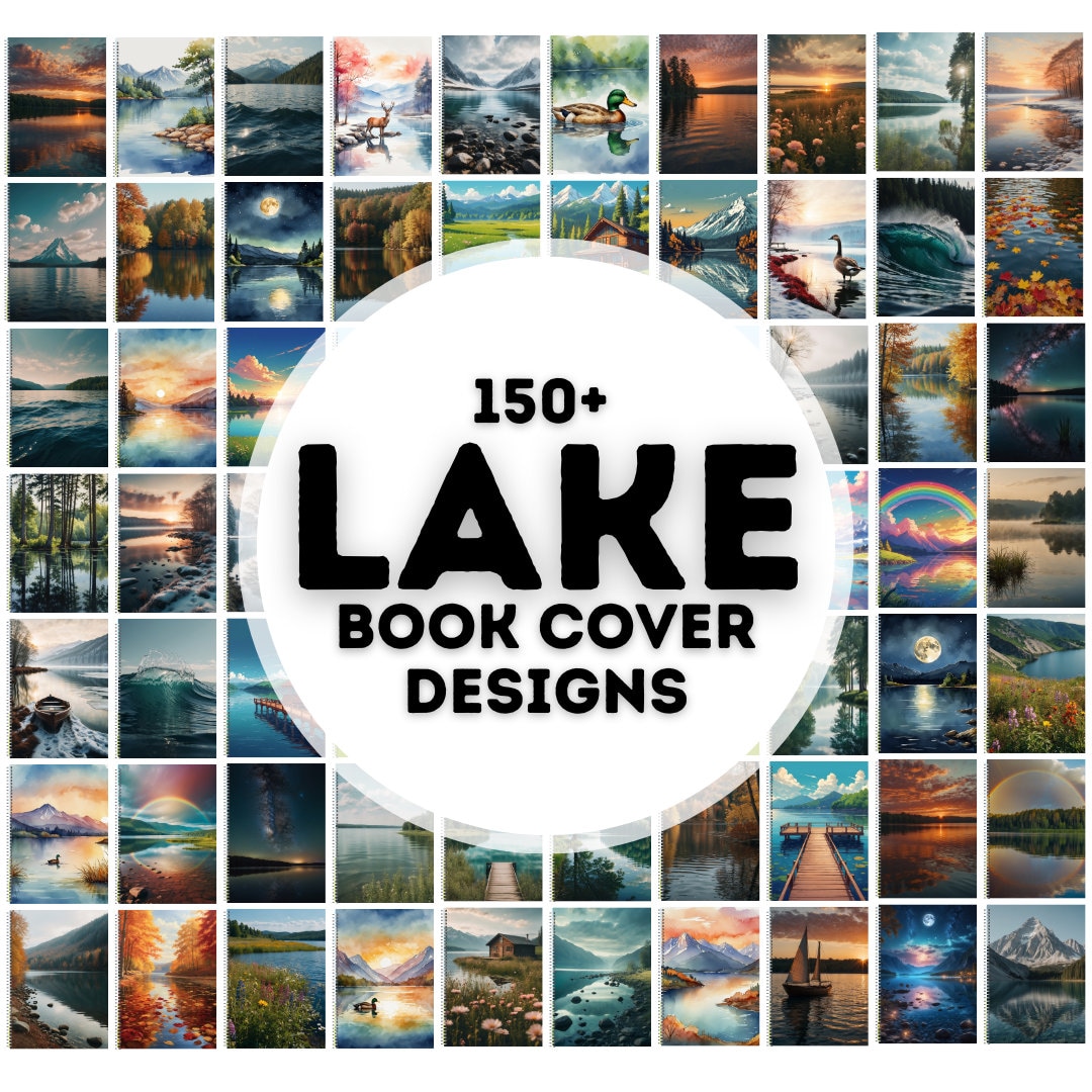 150 Lake Book Cover Sublimation Designs, Book Cover Bundle, Book Cover ...