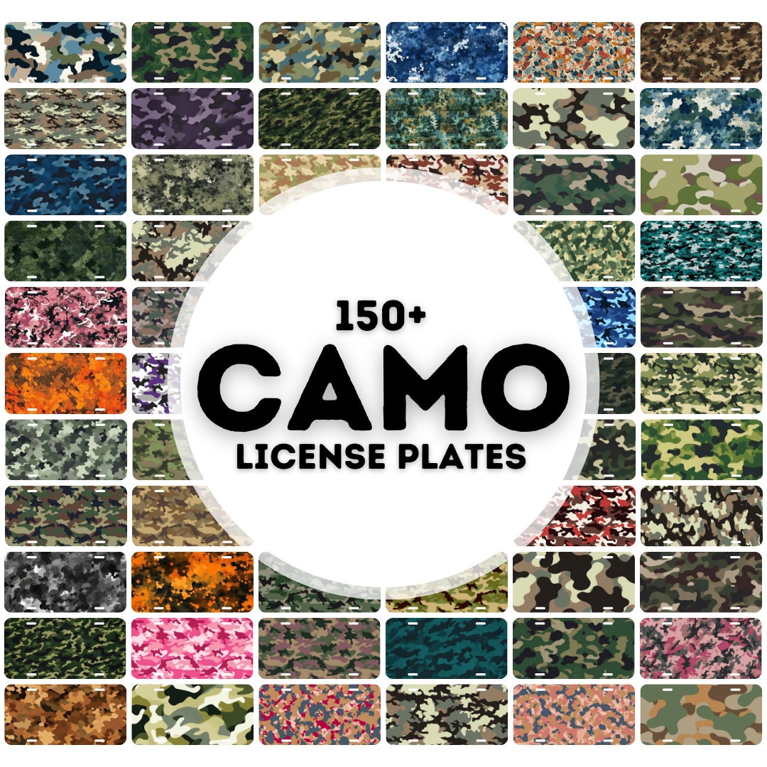 150+ Camo License Plate Sublimation Designs Png, License Plate ...