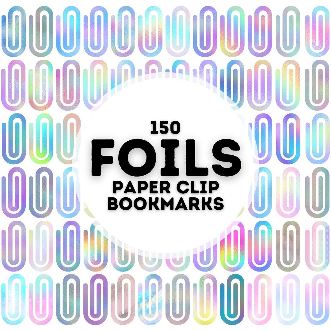 150 Foils Paper Clip Book Mark Sublimation Design, Paper Clip Book Mark ...