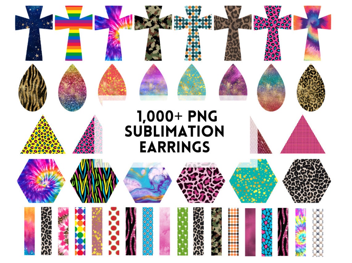 1,000+ Sublimation Earring Designs Bundle, Sublimation Earring Blanks ...