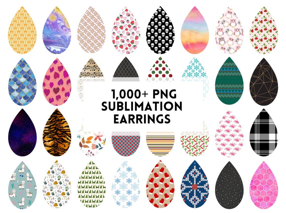 1000 Sublimation Earring Designs Template Bundle Sublimation - Etsy