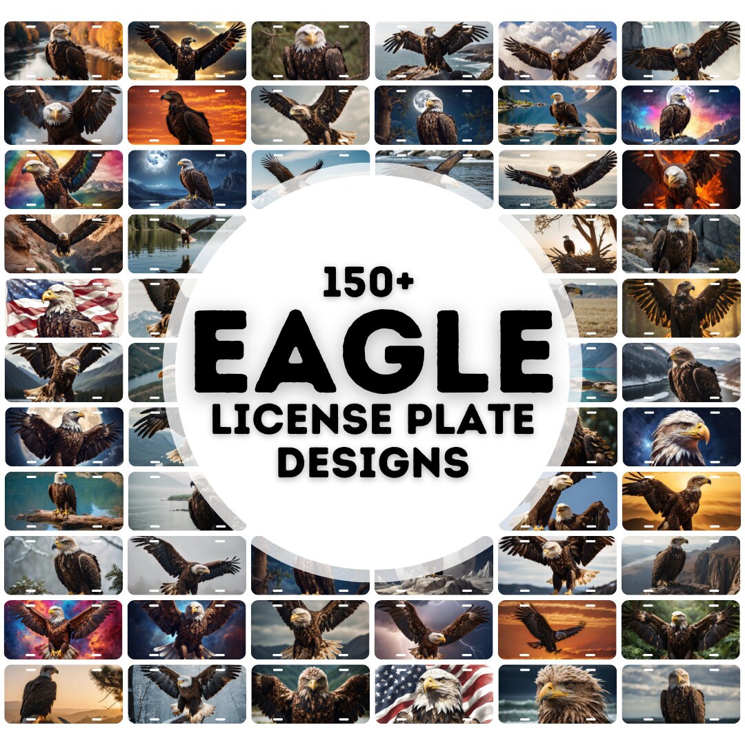 150+ Eagle License Plate Sublimation Designs Png, License Plate ...
