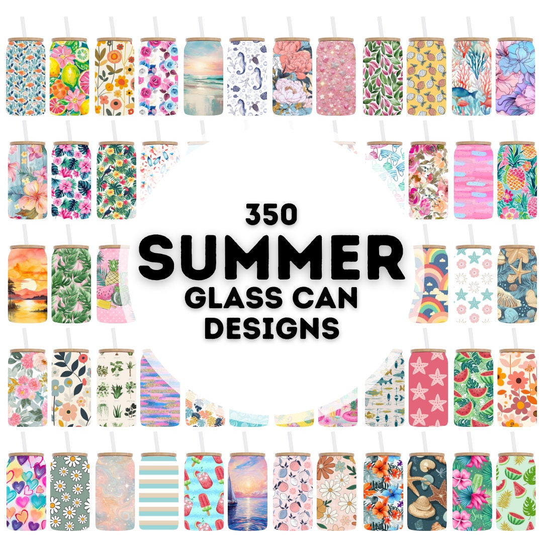 350 Summer Glass Can Sublimation Designs Png, Glass Can Sublimation ...
